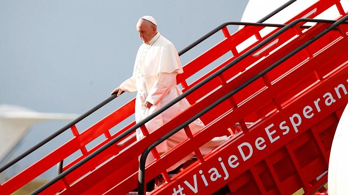 Pope arrives in Colombia to support reconciliation