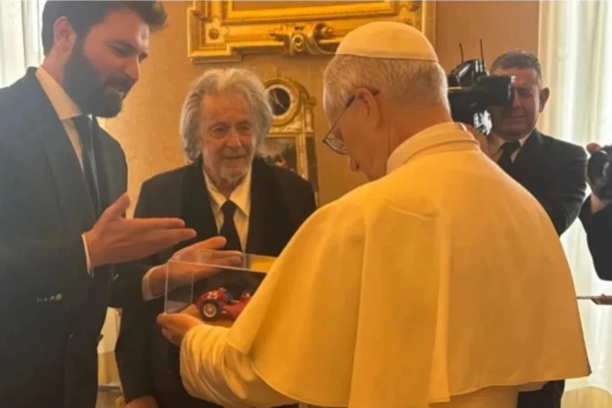 Actor Al Pacino meets with Pope Leo XIV at the Vatican